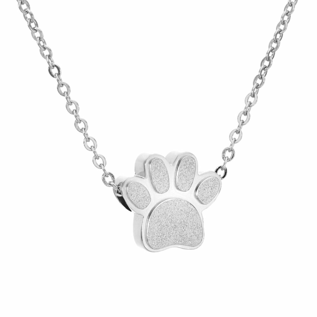 Ожерелье С Подвеской В Виде Милой Медвежьей Лапы-Стальной Цвет