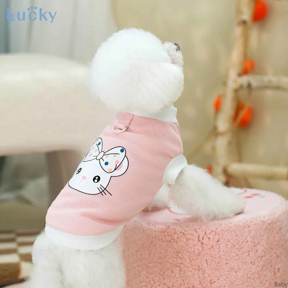Футболка с принтом для маленьких собак--Lucky
