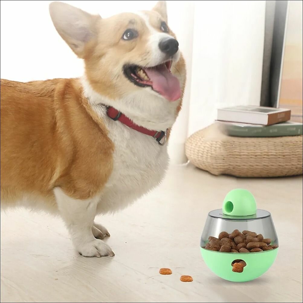 Неваляшка-кормушка для собак и кошек, интерактивная игрушка-пазл с лакомствами, медленное кормление