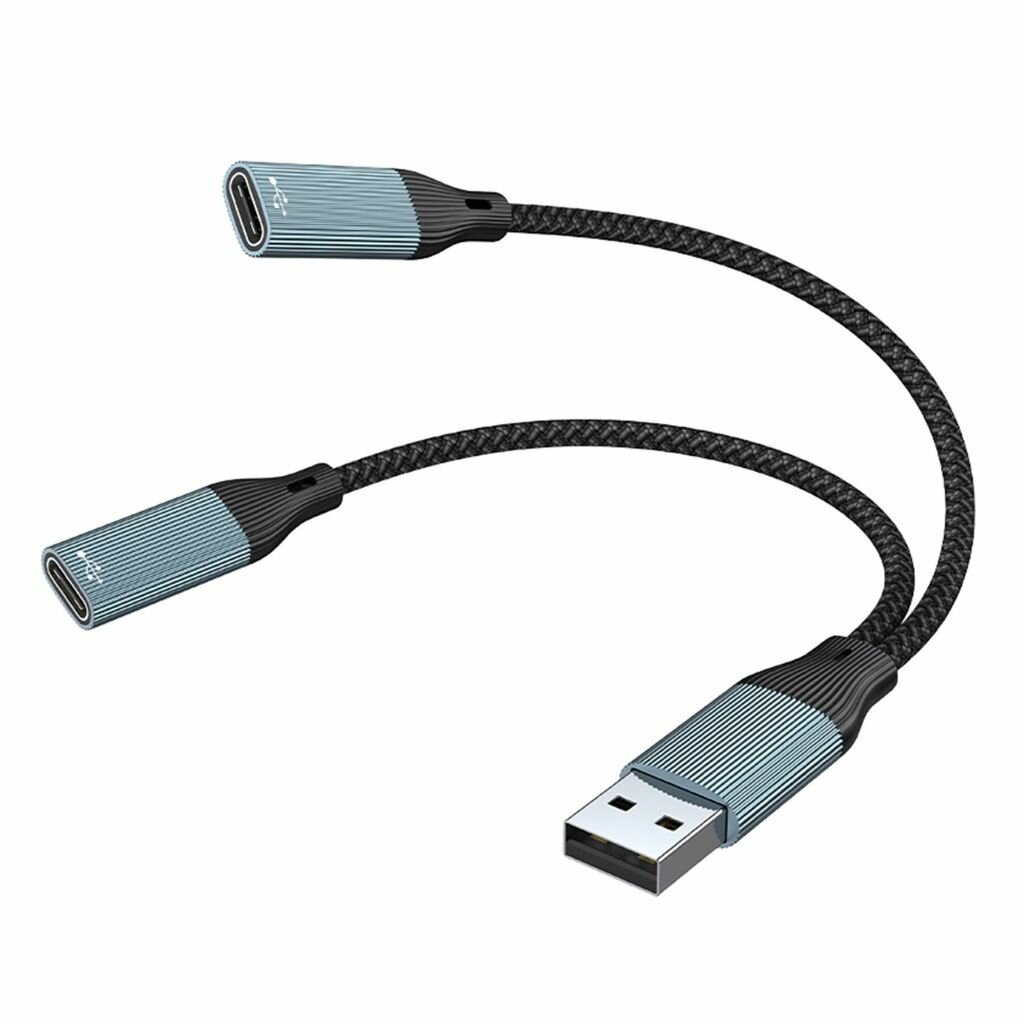 Разветвитель-концентратор USB male to type c female-2 разъема C