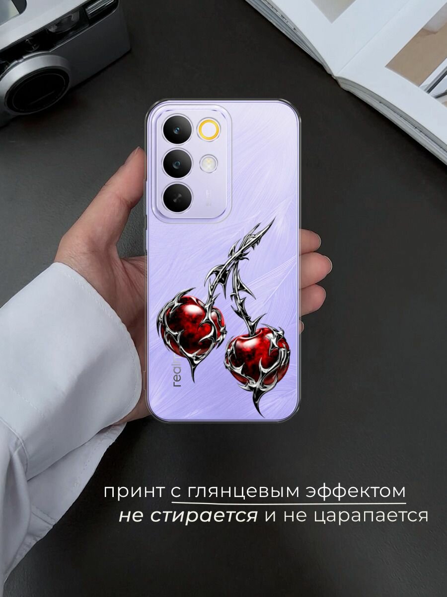 Силиконовый чехол на Realme C85 Pro / Реалми C85 Про с принтом Готическая вишня 2 — фото 1