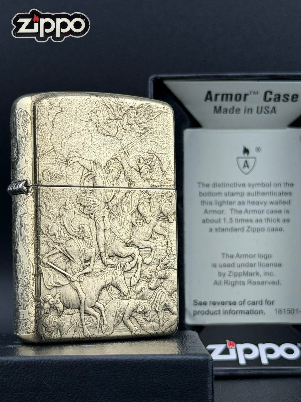 Бензиновая Зажигалка Zippo Armor четыре всадника апокалипсиса