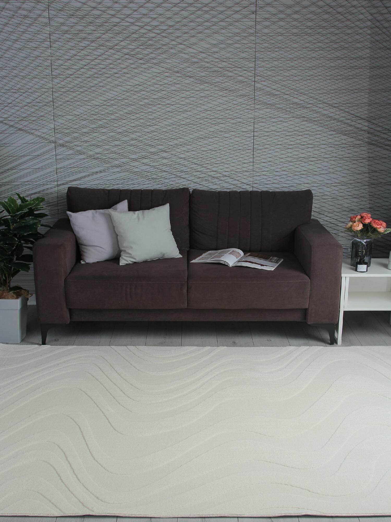 Ковер 120х170 см однотонный ворс 10 мм 402026 KoverVDom