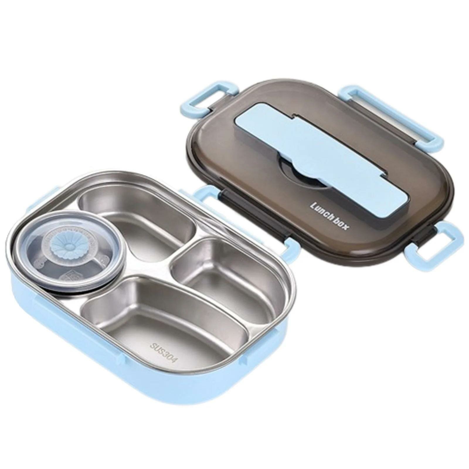 Домашний Инструмент: 4-Секционный Контейнер 27.5*20*7.5 см Из Нержавеющей Стали - Герметичный Для Сохранения Температуры Комплект Для Питания На Ходу For Удобство В Повседневной Жизни