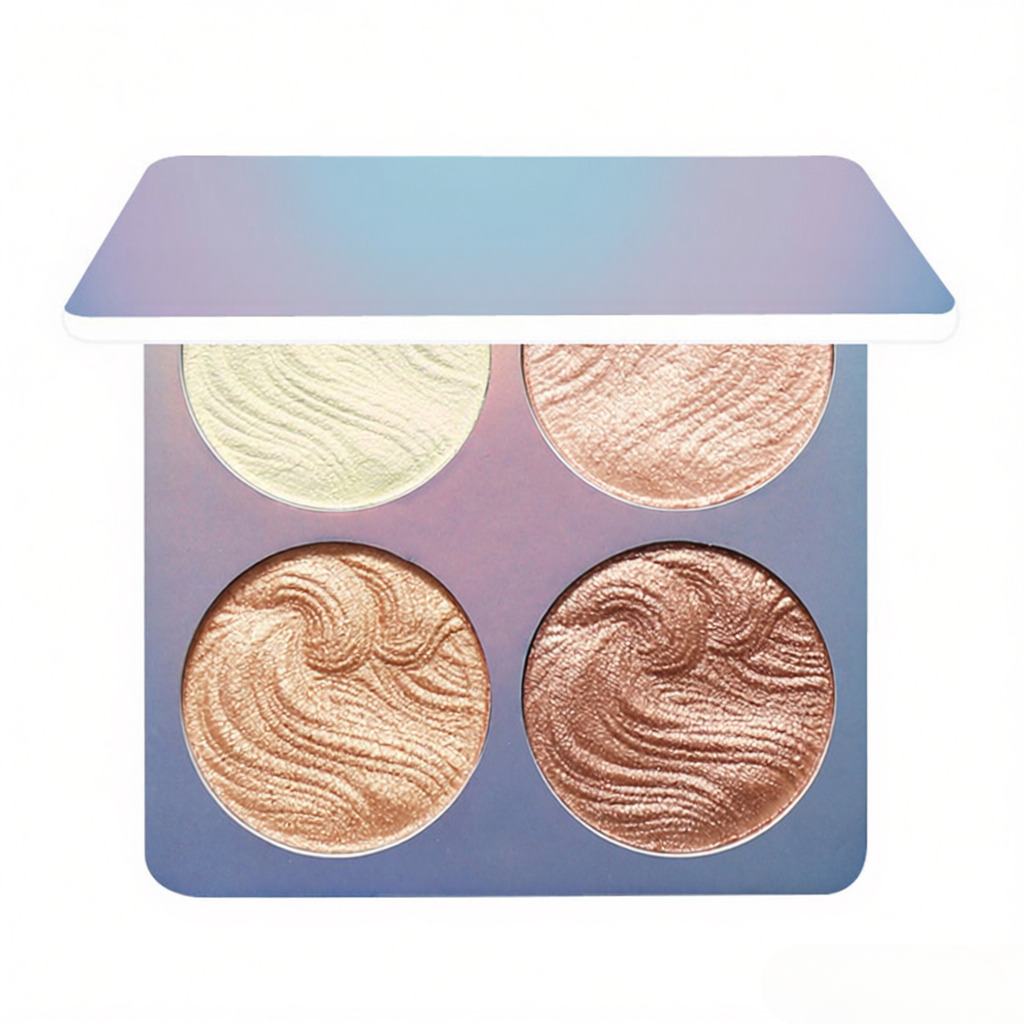 CmaaDu 4-в-1 Палетка хайлайтера с шиммером Палетка осветляющей пудры Запеченный хайлайтер Водостойкий Долговечный Ослепительный Осветляющий порошок для лица Контурная пудра