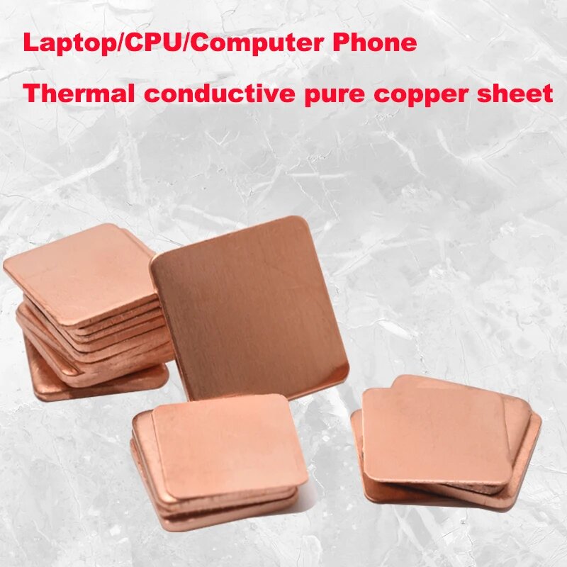 Теплопроводящий медный лист 15x15x1mm, 5шт, фиолетовый