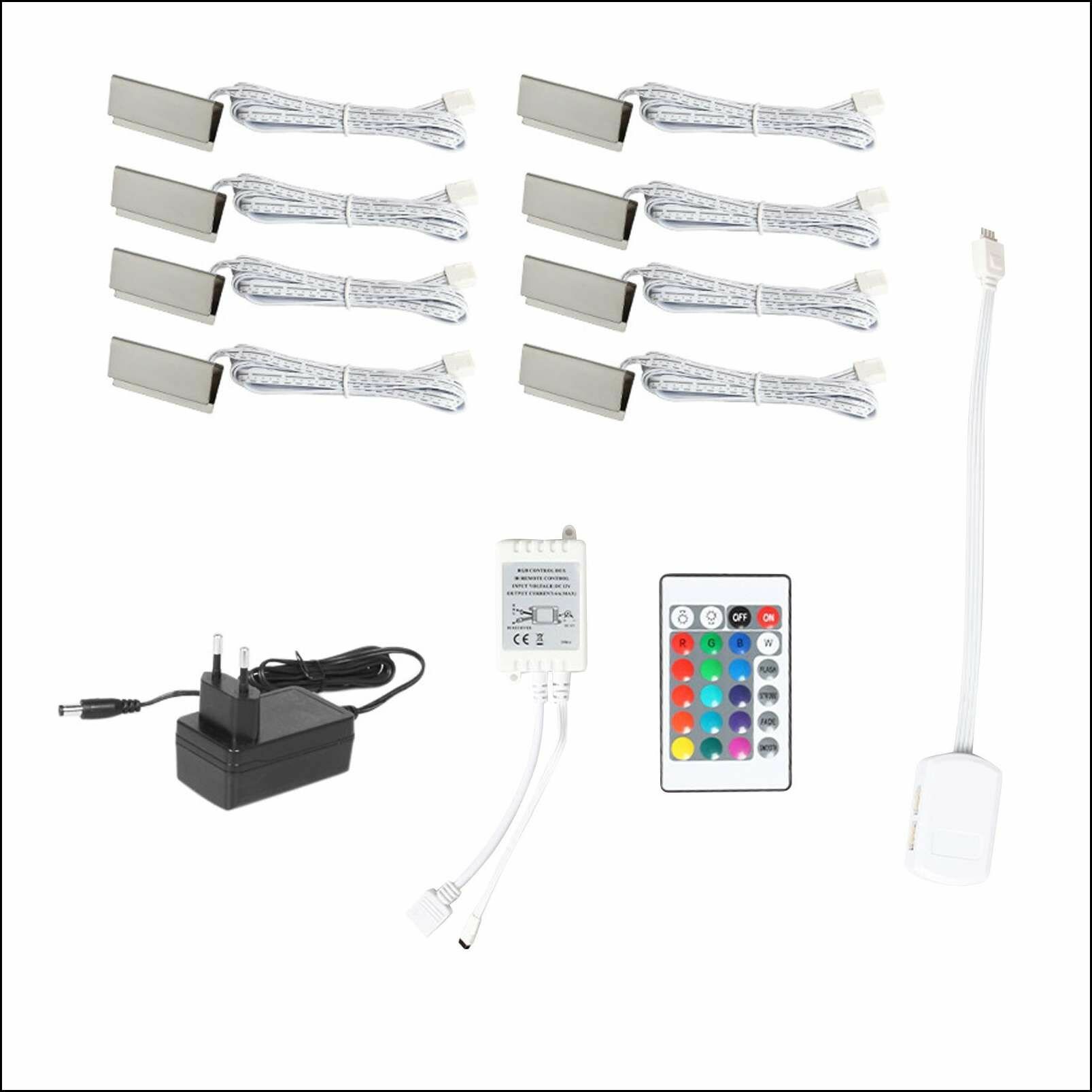 Светодиодный зажим на стеклянной полке, освещение под шкафом