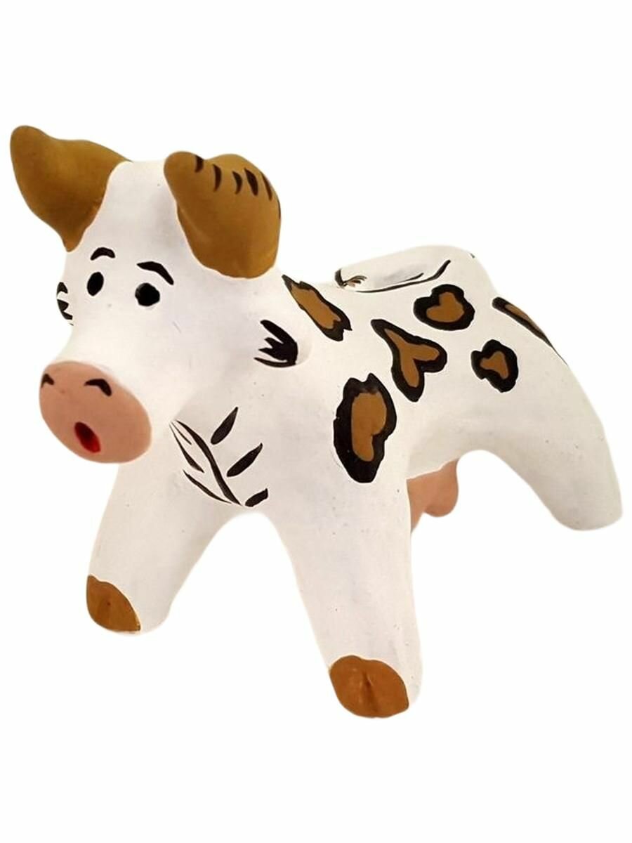 Корова-2, Каргопольская глиняная игрушка, ручная авторская работа
