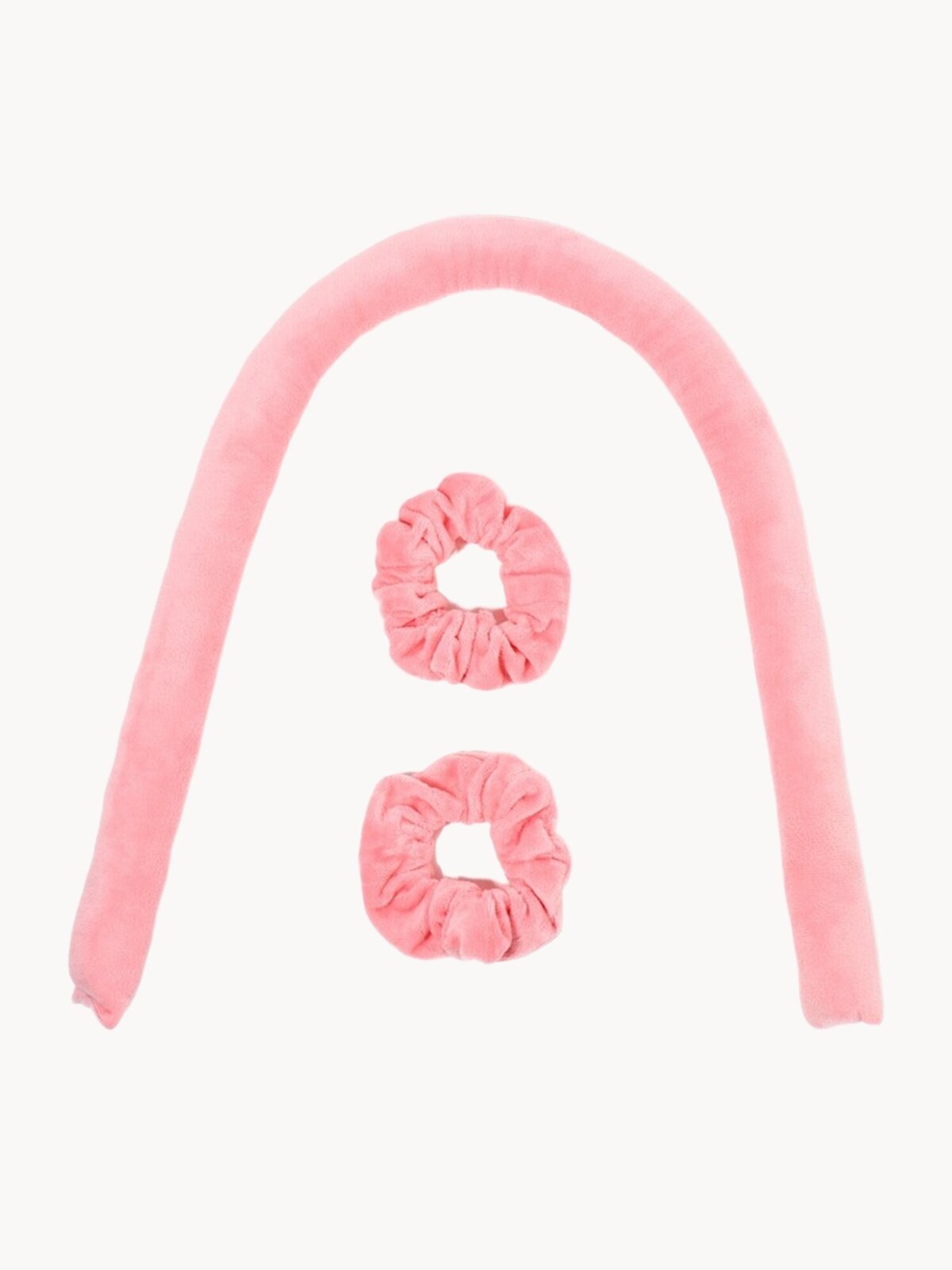 Мягкие бигуди «Волшебный локон», 3 предмета: бигуди, резинки - 2 шт, плюшевые, розовый