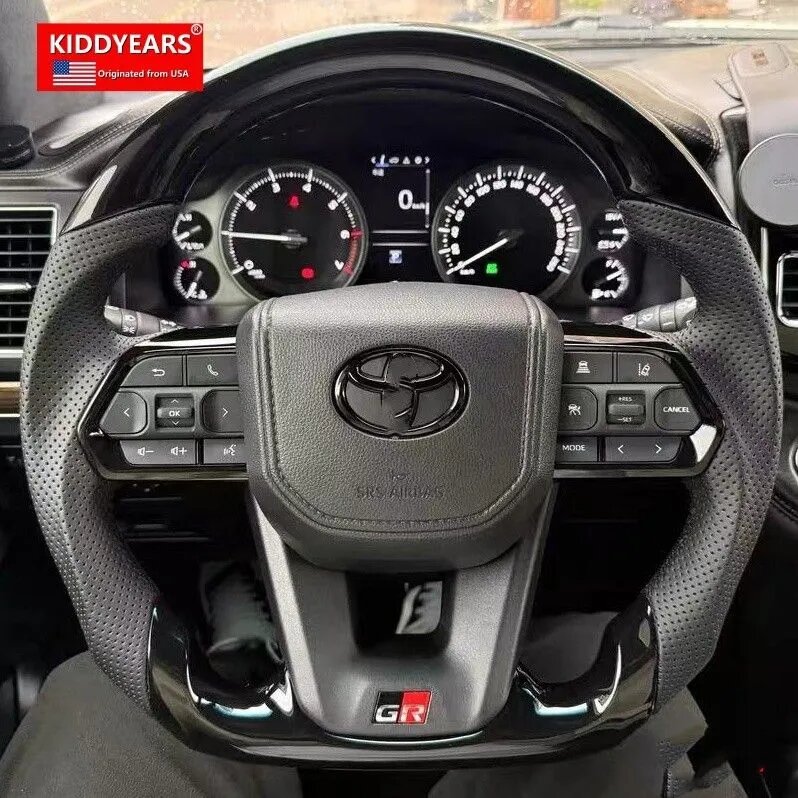 KIDDYEARS Вставка мультируля арт. Применение Toyota Corolla. SIENNA. Highlander. alphard.86. Lexus. Tundra. Camry. Prado. Land Cruise. LC300 полностью модифицированное рулевое колесо из углеродного волокна персикового дерева