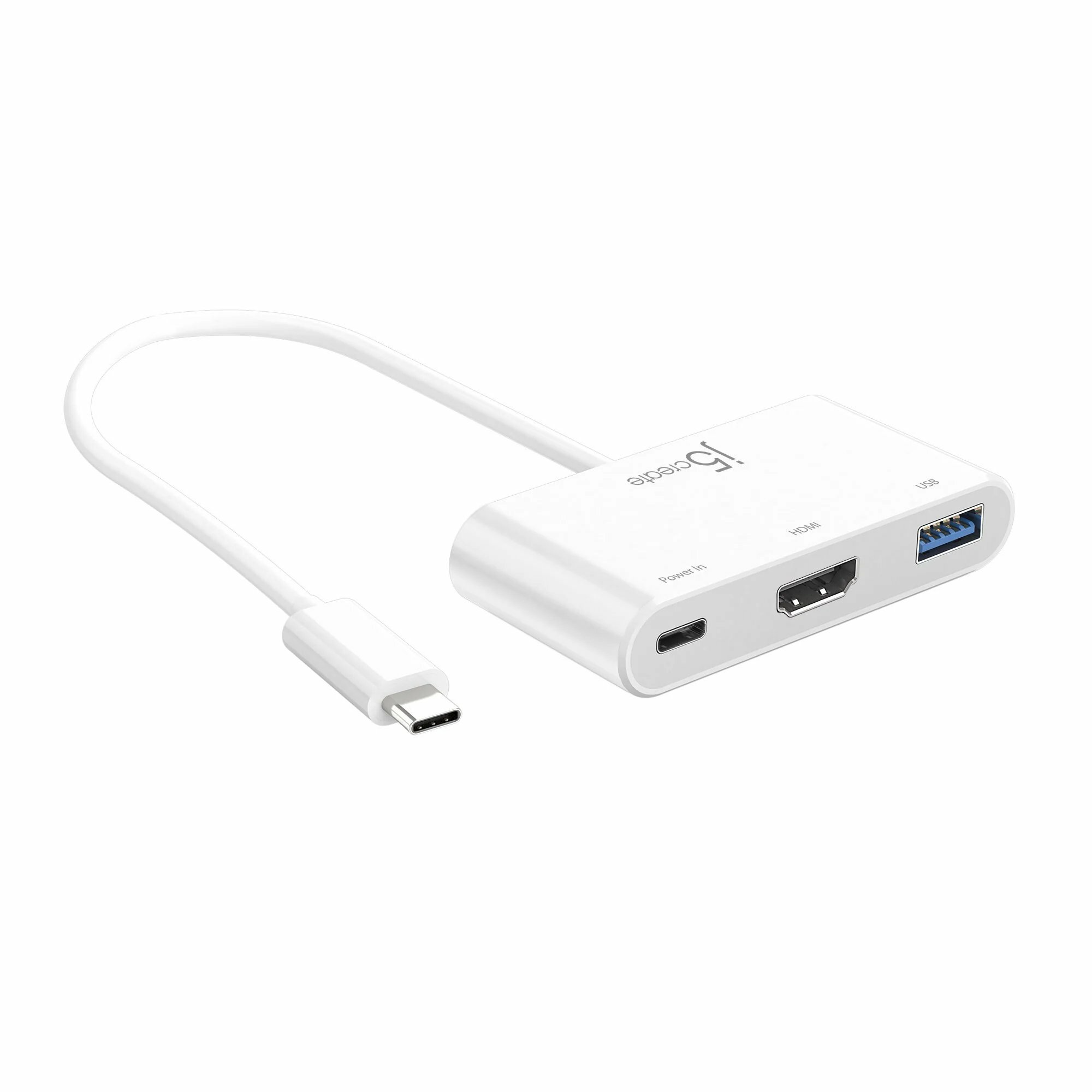 Хаб j5create USB Type-C to HDMI & USB 3.0 with Power Delivery белый (JCA379)