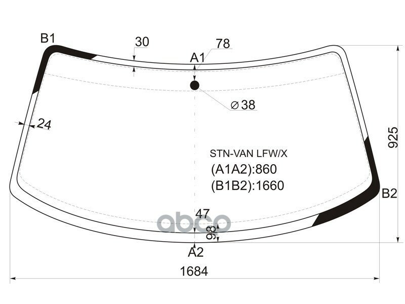 Стекло лобовое Volkswagen Transporter 90-03 / Caravelle 90-03 XYG арт. STN-VAN LFW/X