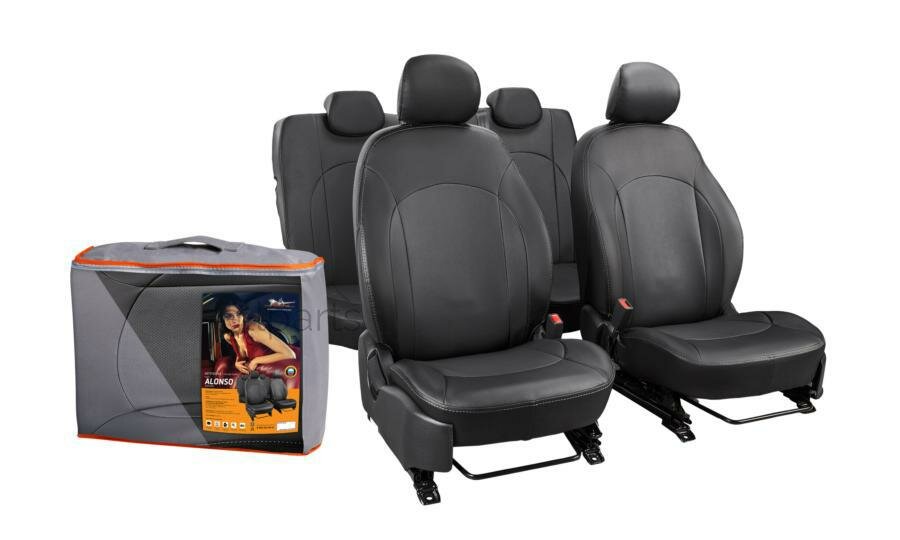 AIRLINE ACCSA58 Чехлы для Nissan X-Trail (07-14 г.) Alonso, 14 пред, задн. спин. 1/3, экокожа перф, черн.