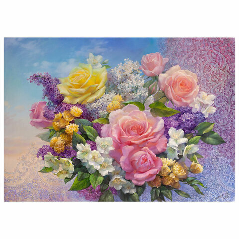 Картина по номерам 40х50 см, остров сокровищ "Букет", на подрамнике, акрил, кисти, 663288