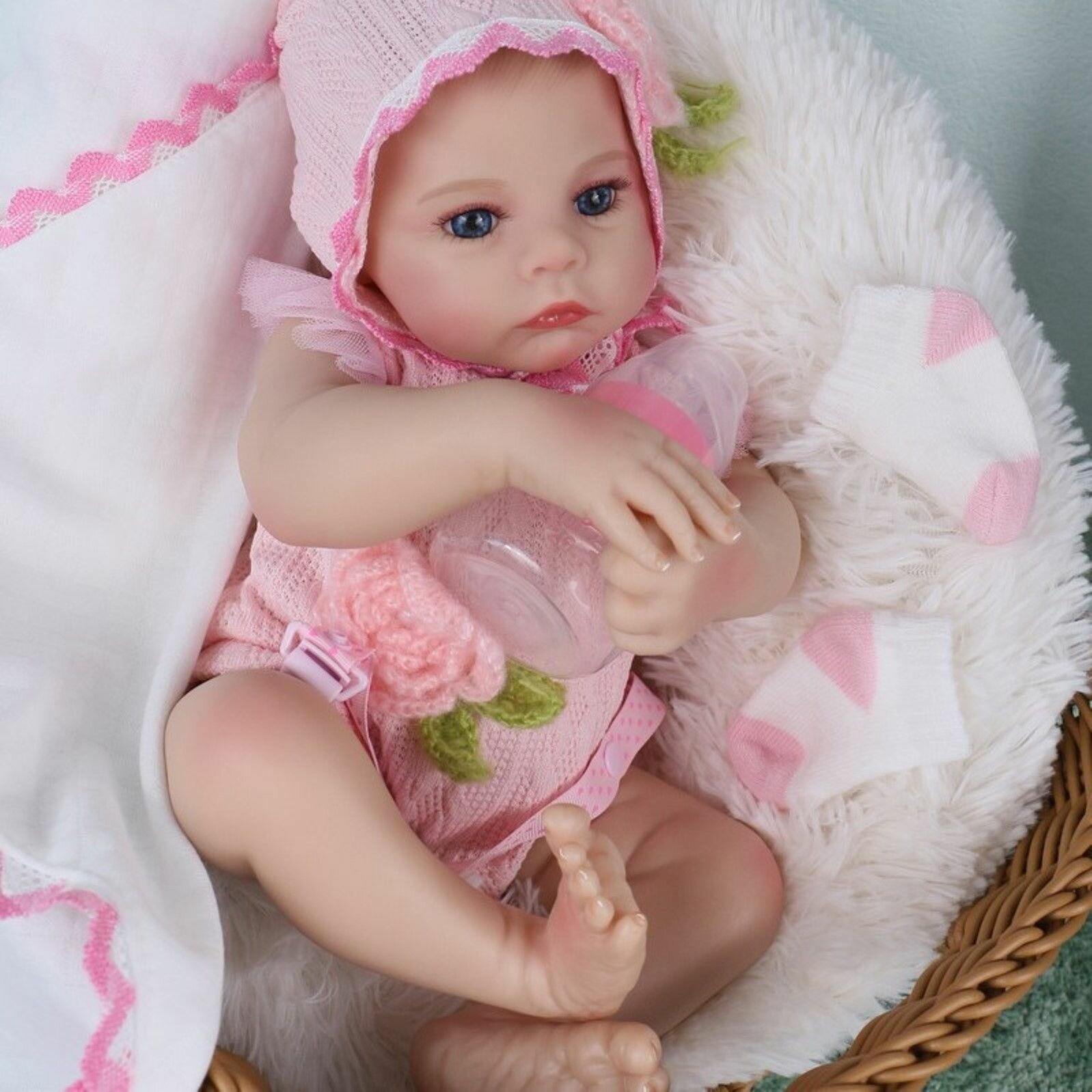 Кукла Реборн Ксения для девочек 42 см большая мягкая пупс Reborn QA Baby