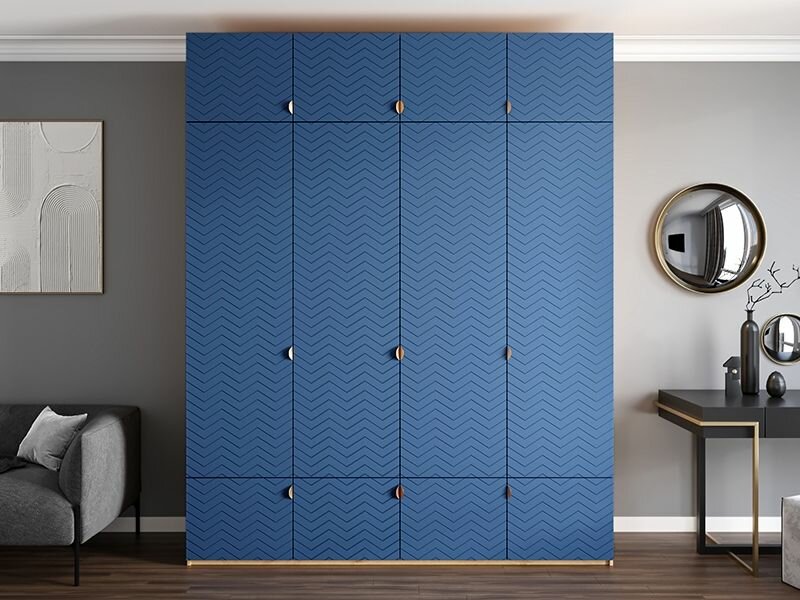 Шкаф распашной для одежды "Гринвич 6" 200х250х55 Дуб крафт золото / Крокус