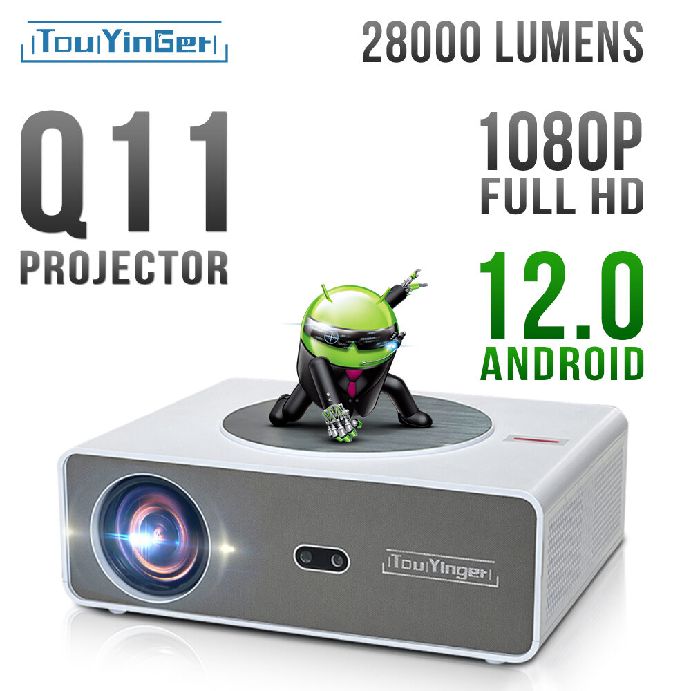 Новый проектор Touyinger Q11W для Android, 900ANSI 28000lumens, доступен только для 4K - проекторов.