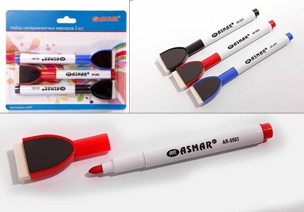 Набор неперманентных маркеров для белой доски 3 цв
