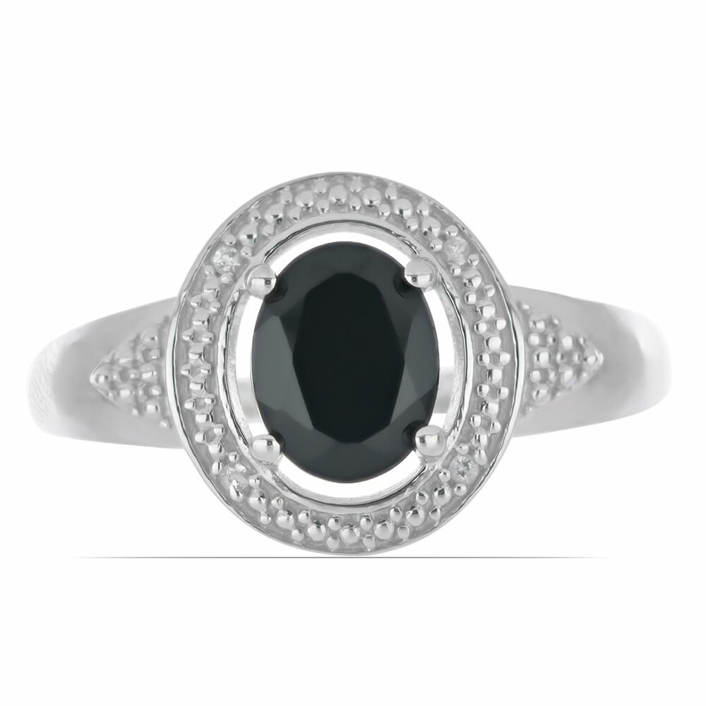 Кольцо, серебро, 925 проба, родирование, циркон, шпинель