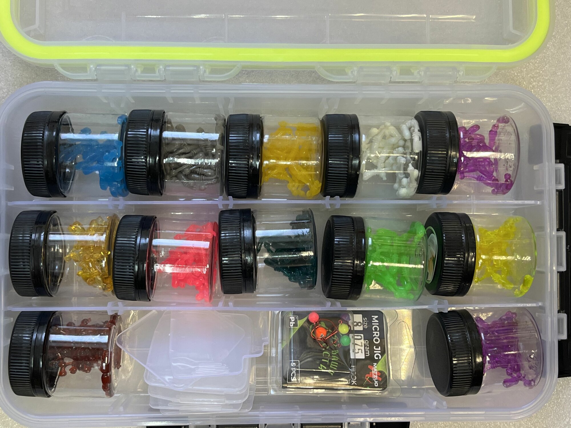 Набор для мормышинга, наноджига, микроджига. 12 банок и джиг головки