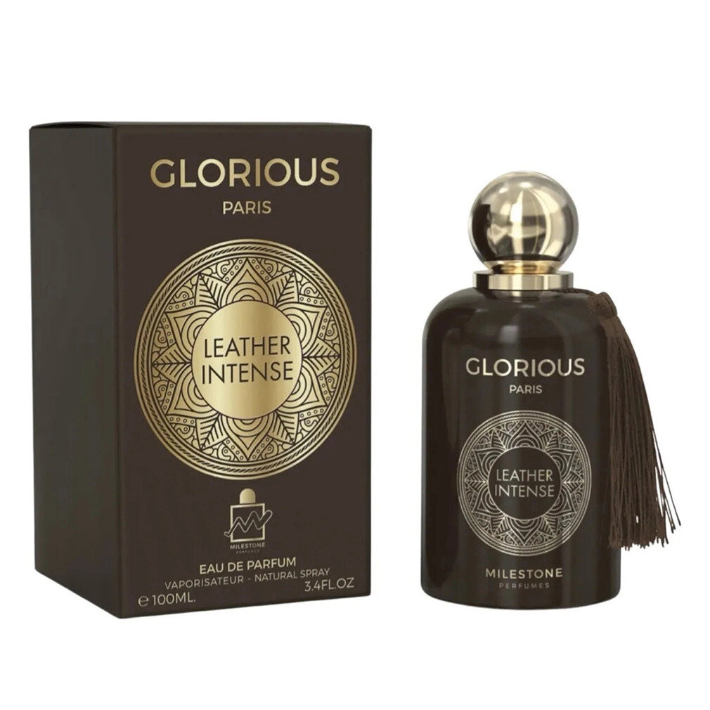 Цитрусовые духи Milestone Glorious Leather Intense / Парфюмерная вода 100 мл / Аромат Майлстоун Глориос Лэзер Интенс / Парфюм для мужчин