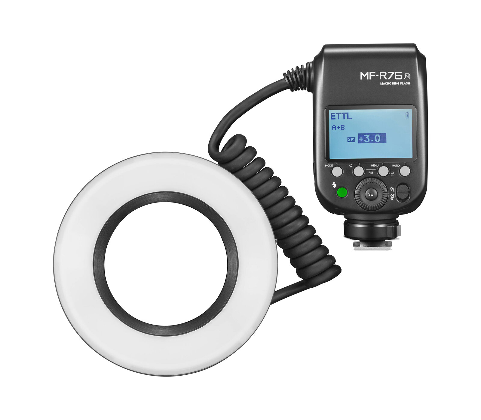 Кольцевая вспышка Godox MF-R76N TTL для Nikon, с подсветкой фокусировки