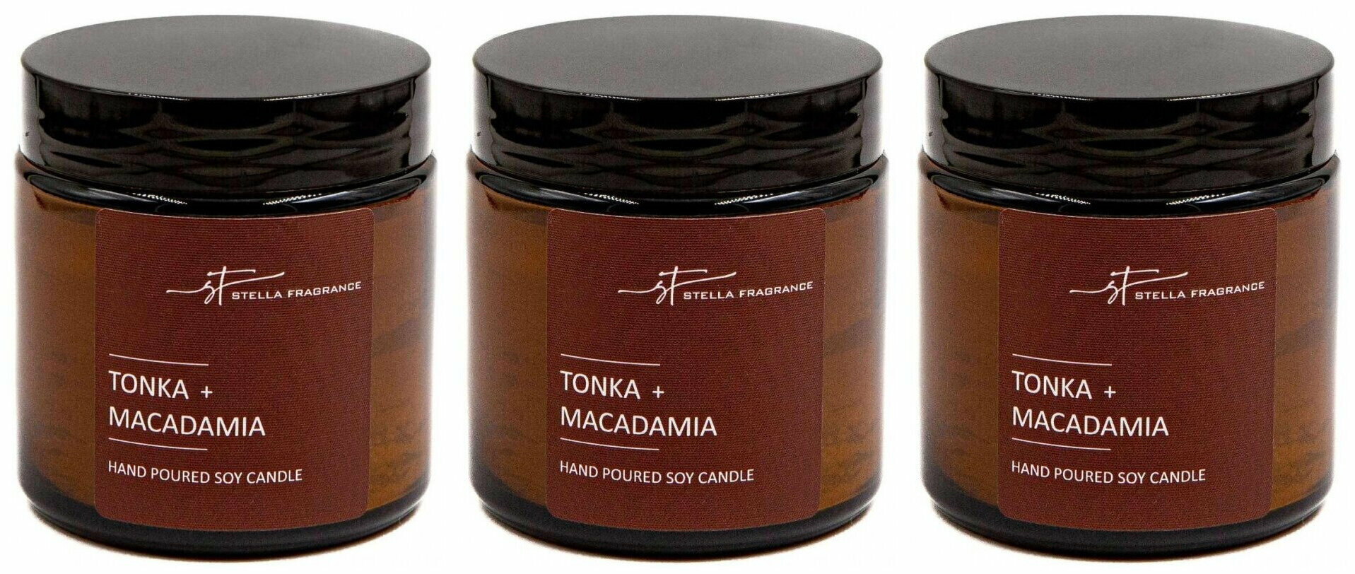 Свеча Stella Fragrance ароматическая Tonka Macadamia, 90 г, 3 шт.