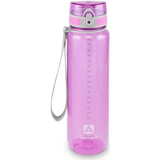 Бутылка для воды Арктика 720-1000, 1000 мл, лавандовая прозрачная, с ситечком