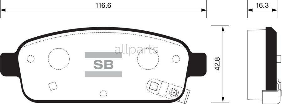 SANGSIN BRAKE SP1363 Колодки тормозные дисковые, задние