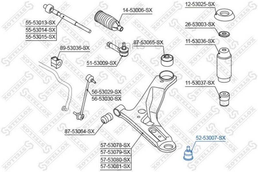 STELLOX 5253007SX Шар. опора нижн. л.+п.