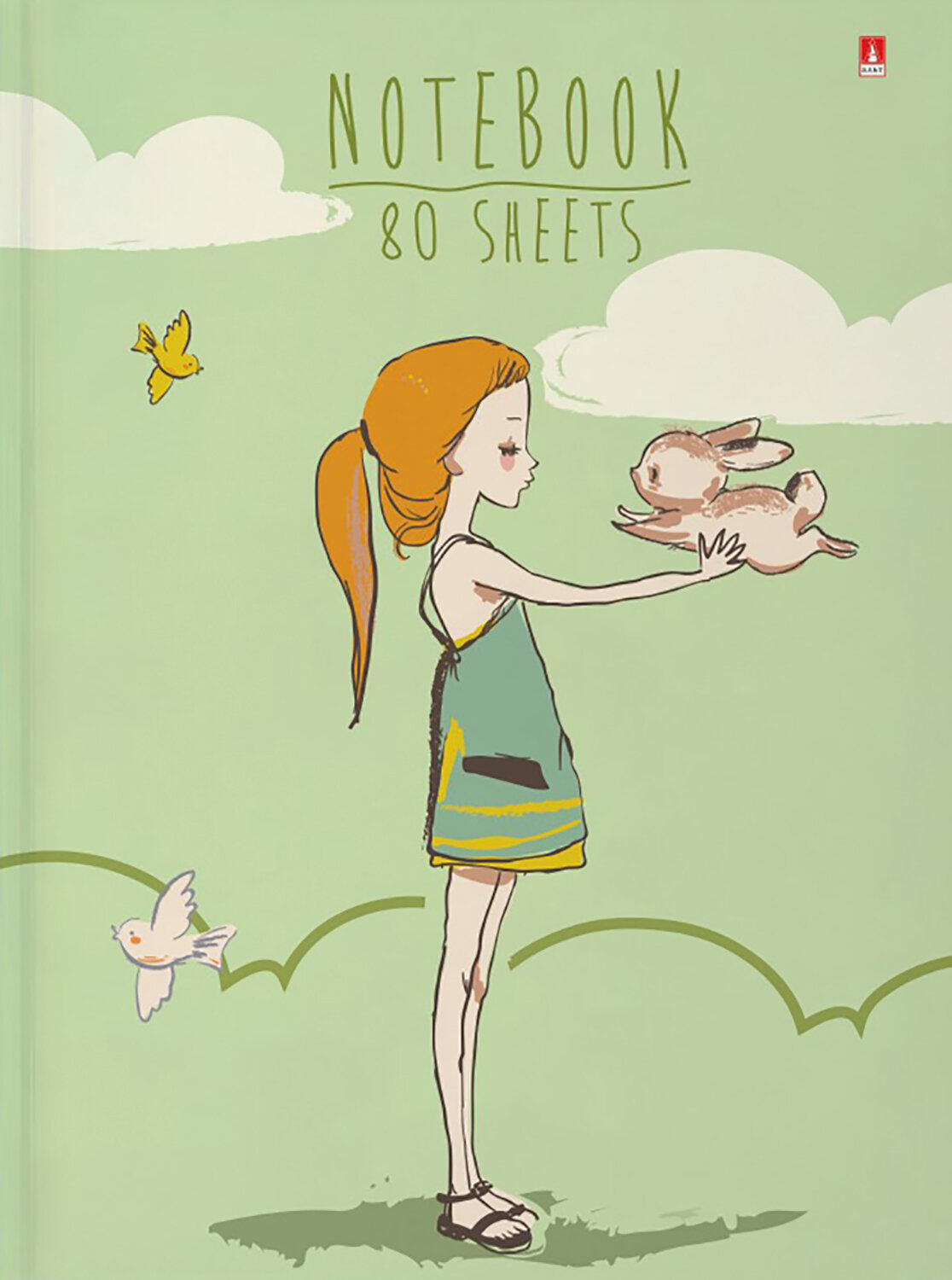 Блокнот-престиж Girl and Rabbit, А6, 80 листов, клетка