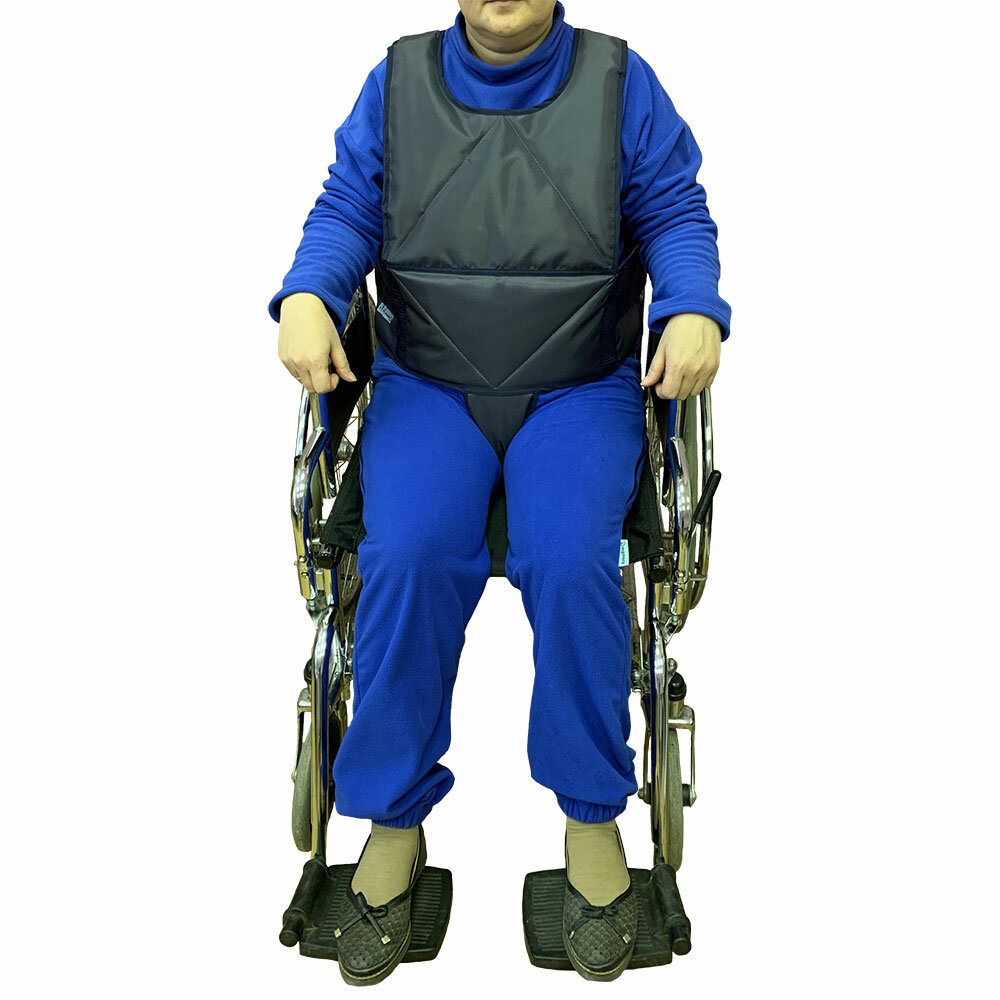 Жилет с паховой вставкой для инвалидной коляски, размер 2XL-3XL на обхват талии 100-140 см, оксфорд