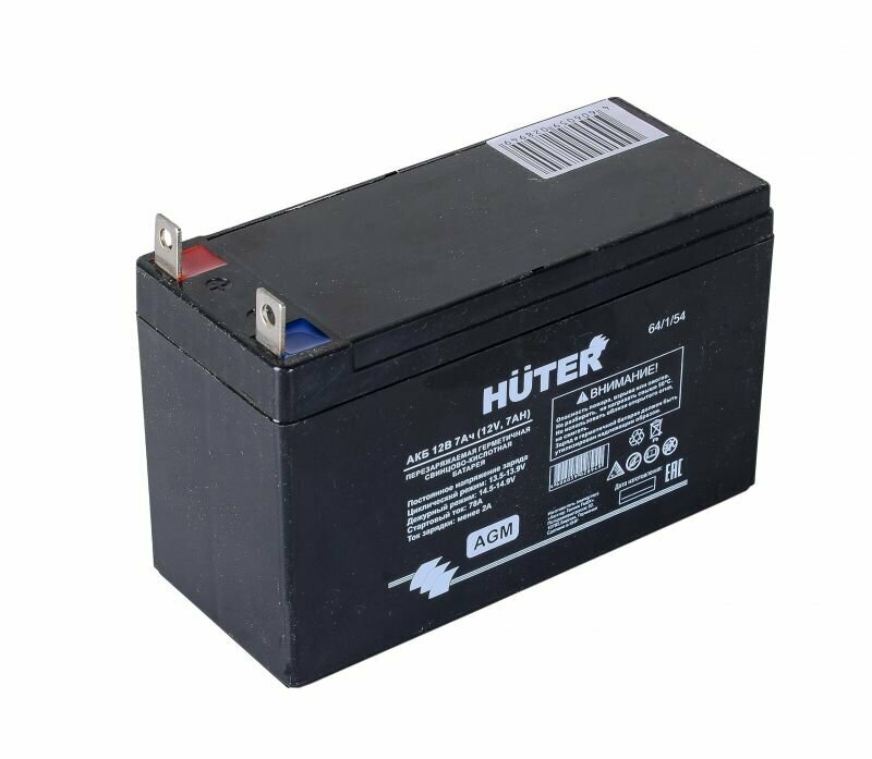 Аккумулятор Huter 64/1/54, 12В, 7Ач