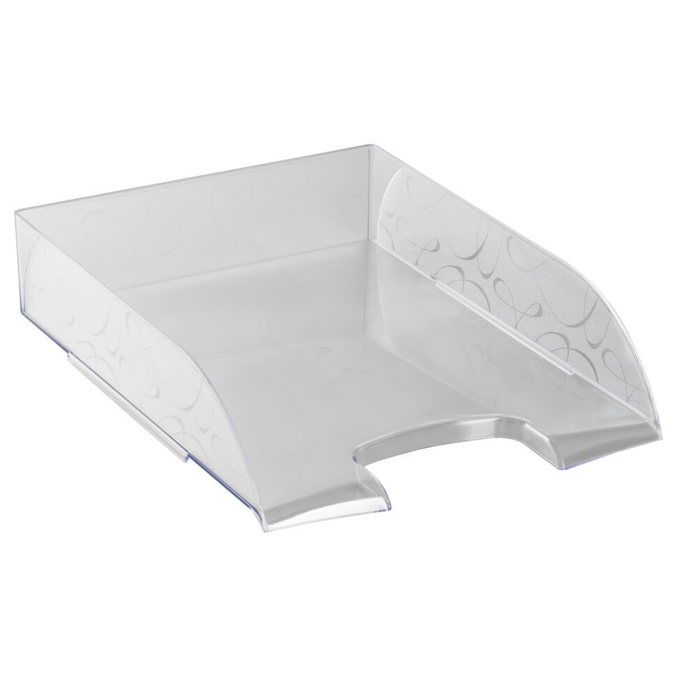 Лоток для бумаг горизонтальный СТАММ "Вега", прозрачный, 351623