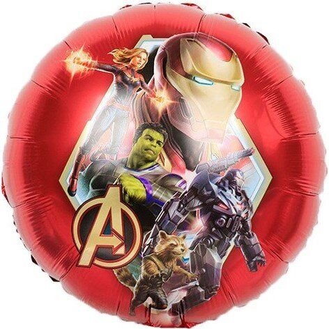 Шар (18'/46 см) Круг, Герои Марвел, Мстители, Красный, 1 шт.