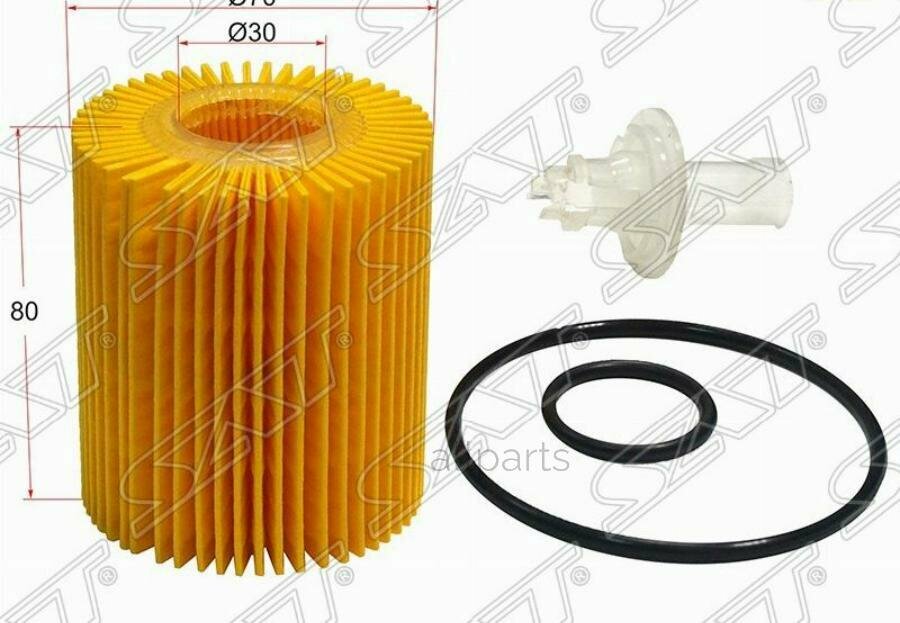 SAT ST-04152-YZZA5 Фильтр масляный Toyota Avensis (T250, T270) 03-15 / Corolla 06-13