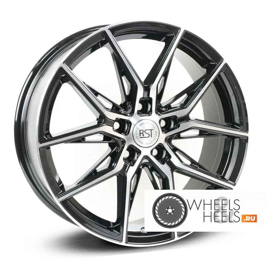 Диск автомобильный литой RST R218 18x7.5 5x108 et50 dia63.4 Черный с полированной лицевой поверхностью
