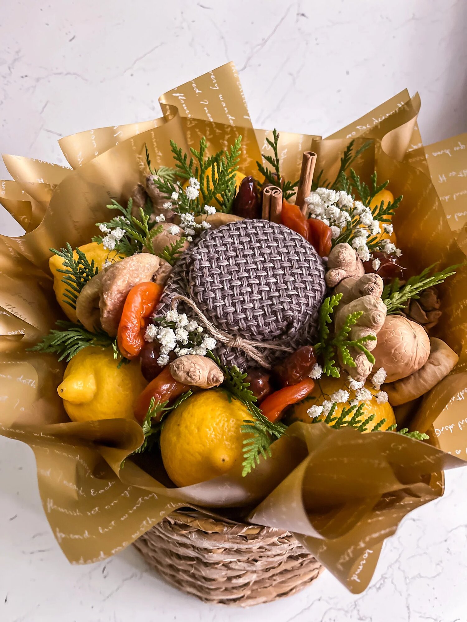 Букет с медом и лимонами "Чайный"