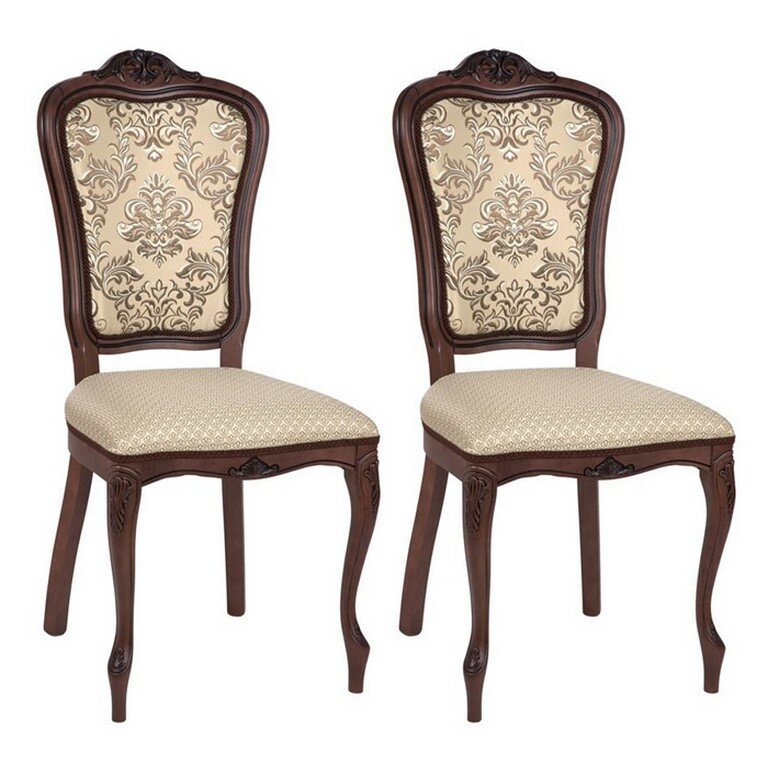 Комплект из 2-х стульев Виконт (темно-коричневый+ патина чёрная/ткань Агата серая)