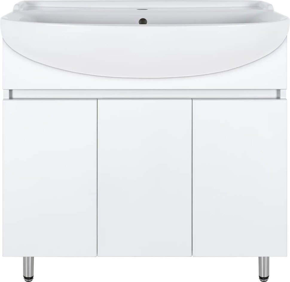 Тумба под раковину Misty Амур Э-Аму01080-021Н 79,3 см, напольная, белый глянец