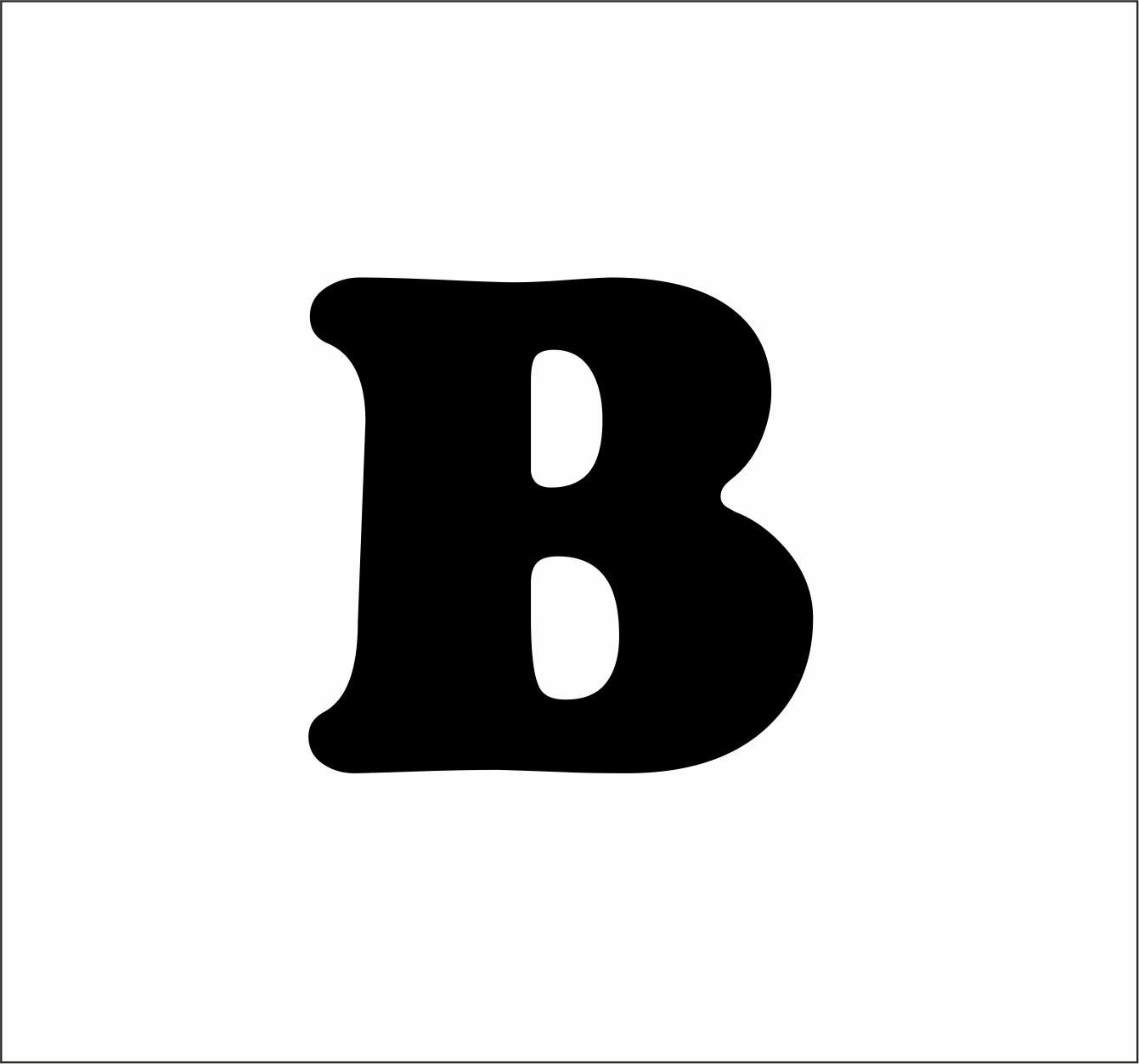 Буква В из акрила для вывесок 9 см / шрифт 1 черный