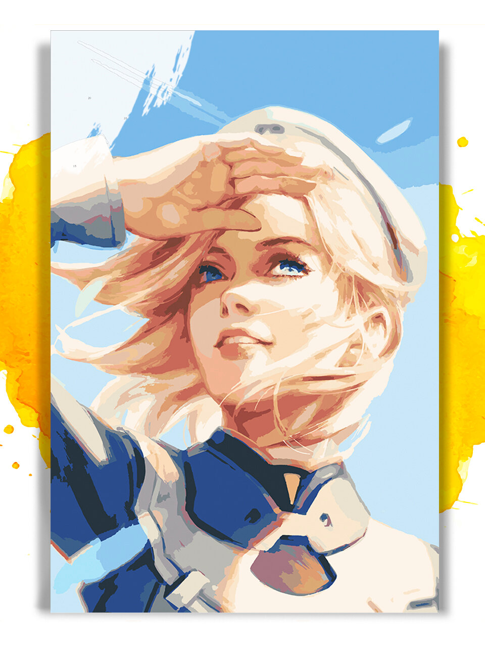 Картина по номерам на холсте Overwatch - Ангел Combat Medic Ziegler, 40 х 60 см