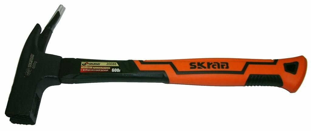 Молоток кровельщика с фибер. ручкой оранж.600г