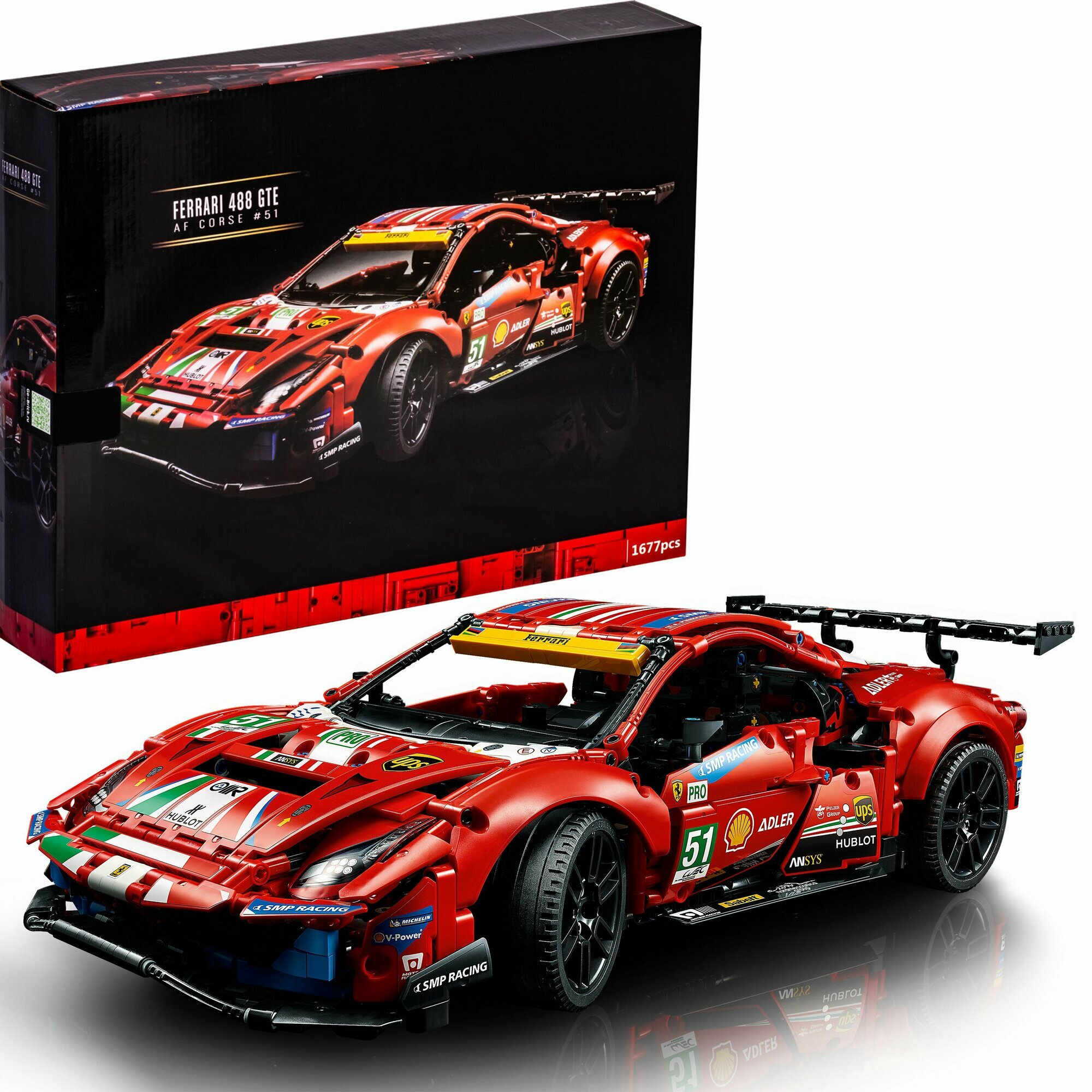 Конструктор Техник Феррари Ferrari 488 GTE AF Corse 1677 деталей