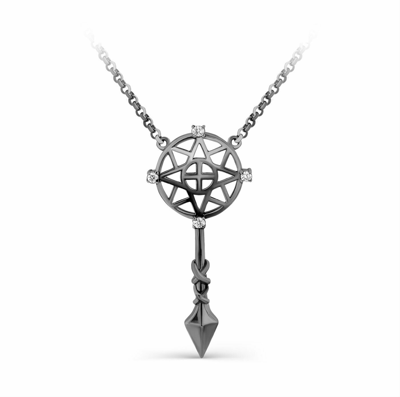 Колье, серебро, 925 проба, родирование, фианит