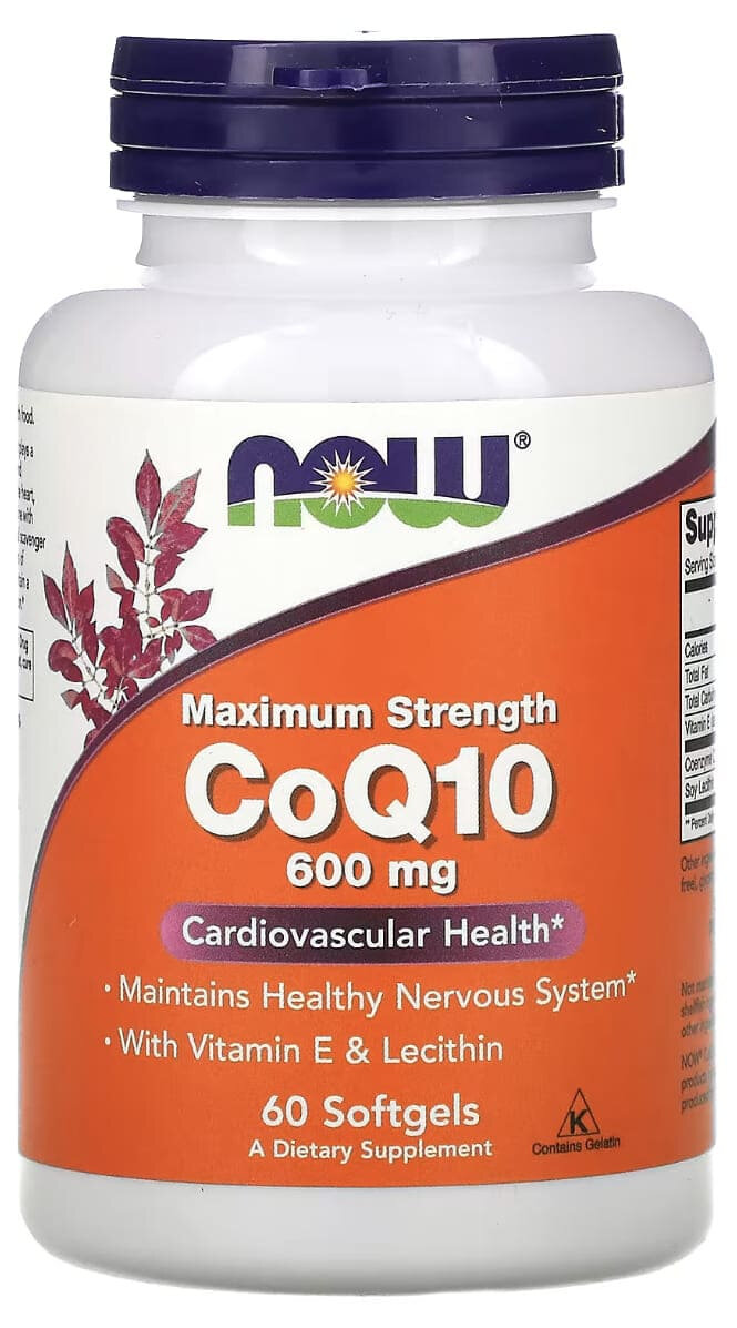 NOW Foods CoQ10 600 мг 60 гел. капсул