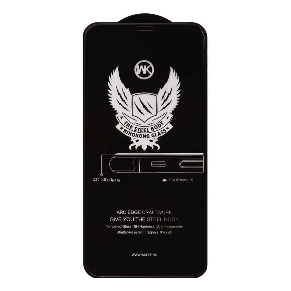 Защитное стекло WK Kingkong F. C. C. E. T. G. 4D для iPhone 11 Pro/X/Xs 0.25 мм, с черной рамкой
