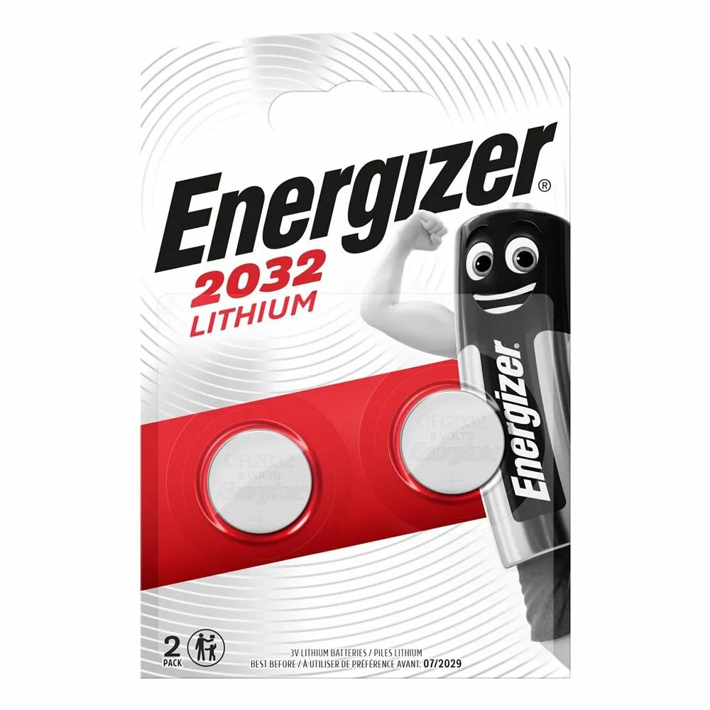 Батарейки Energizer литиевые Lithium, тип СR2032 / 2032, 3V, 2 шт.