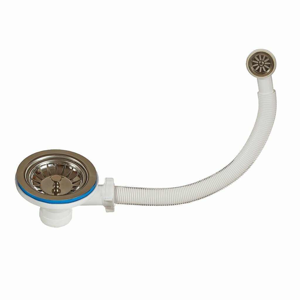 Выпуск для сифона, 3 1/2", с переливом, Сантехпродукт, Е-5007-1