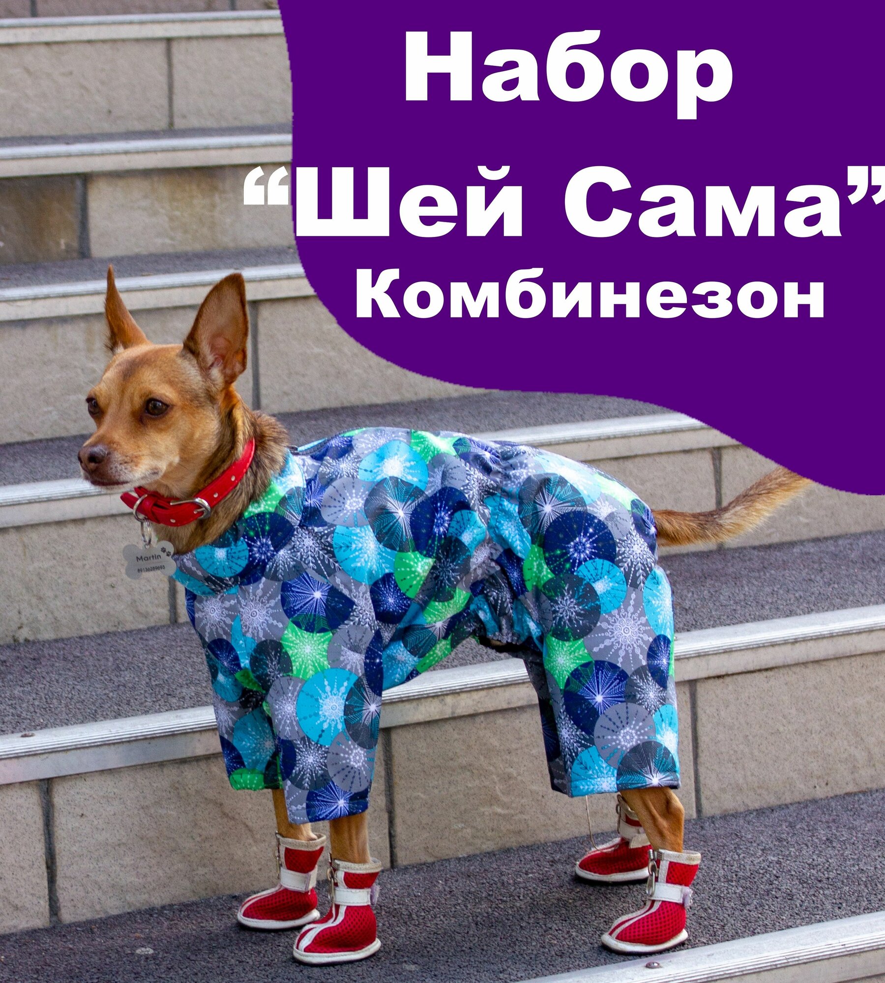 Комбинезон для собаки (Набор "Шей сама") 28 см мальчик